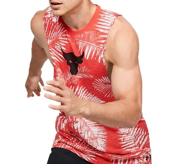 Under Armour Project Rock Aloha Camo Tank Top - Red/white