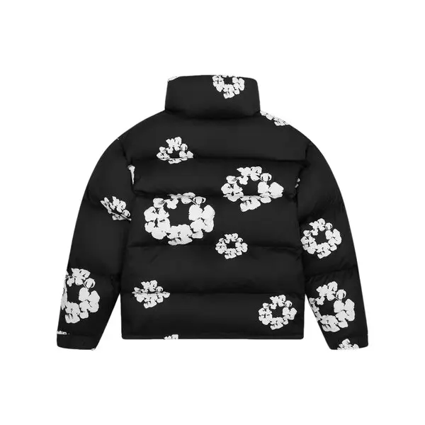 DENIM TEARS Cotton Wreath Puffer Jacket - Black