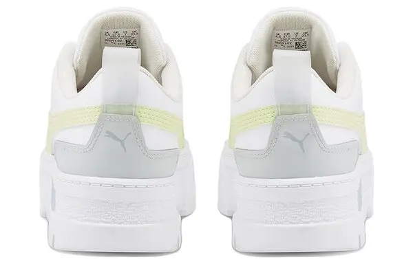 PUMA Mayze Leather Platform Sneakers - White/arctic Ice