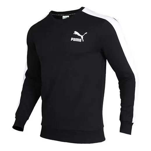 PUMA T7 Crewneck Fleece-lined Sweatshirt - Black