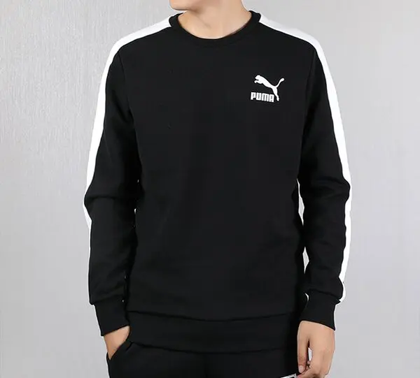 PUMA T7 Crewneck Fleece-lined Sweatshirt - Black