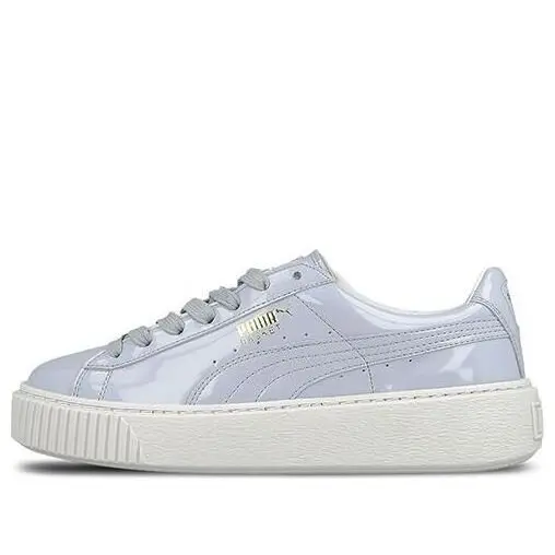 PUMA Basket Platform Patent Halogen Sneakers - Blue