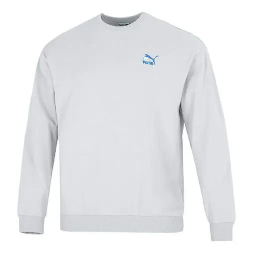 PUMA Logo Crew Neck Sweatshirt - Grey/blue