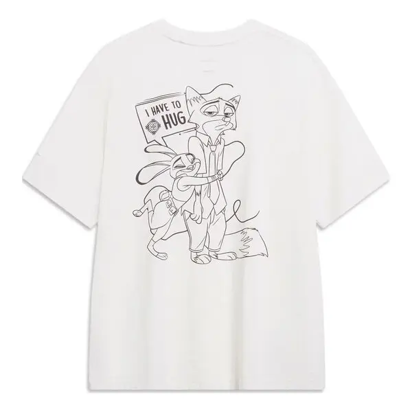 LI-NING X Disney Zootopia Graphic T-shirt 'white - White/black