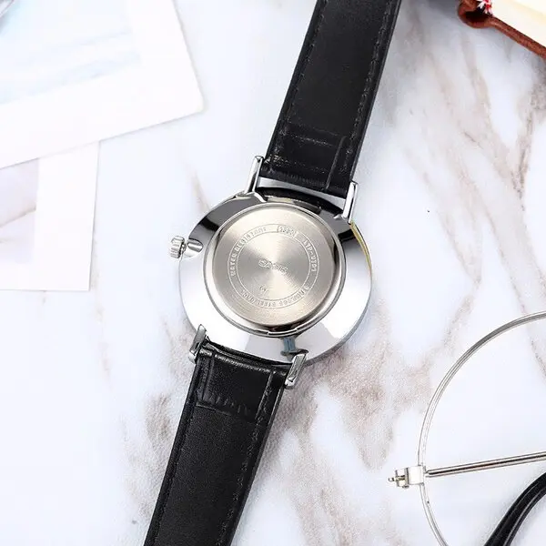 Casio Quartz Analog Watch With Leather Band - Black