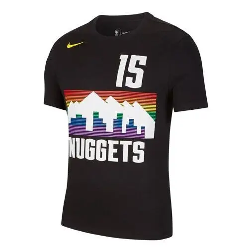 Nike Dri-fit Nba Denver Nuggets Quick Dry Short Sleeve Tee - Black