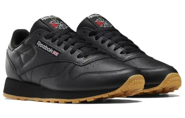 REEBOK Classic Leather Gum Athletic Shoes - Black