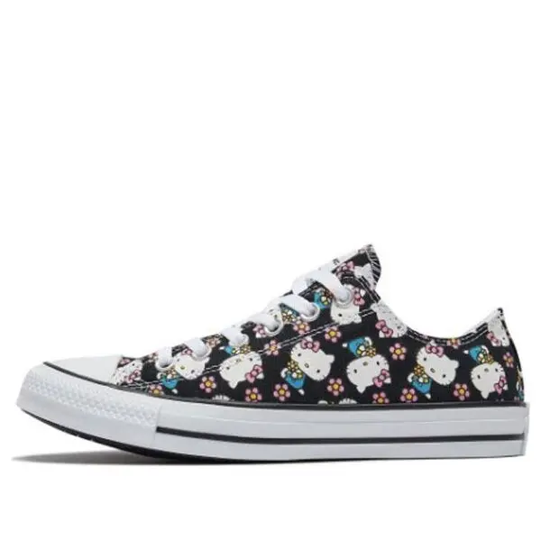CONVERSE X Hello Kitty Chuck Taylor All Star Ox "kitty Flower Pattern" Low Top Sneakers - Black
