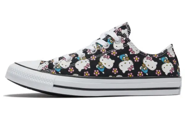CONVERSE X Hello Kitty Chuck Taylor All Star Ox "kitty Flower Pattern" Low Top Sneakers - Black