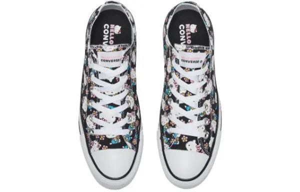 CONVERSE X Hello Kitty Chuck Taylor All Star Ox "kitty Flower Pattern" Low Top Sneakers - Black