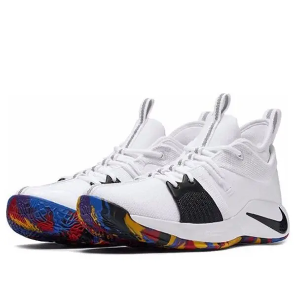 Nike Pg 2 Ncaa Tournament Low Top Athletic Sneakers - Black/white