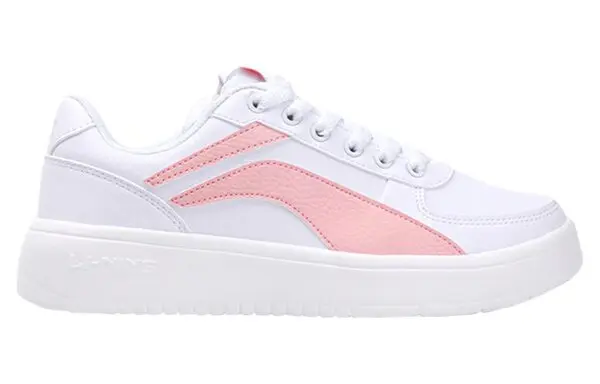 LI-NING Classic Skateboarding Sneakers - White/pink