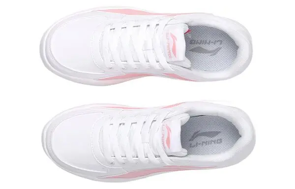 LI-NING Classic Skateboarding Sneakers - White/pink