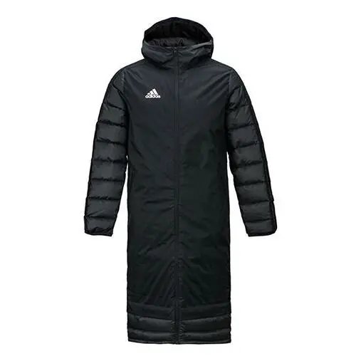 Adidas Long Hooded Down Jacket 'black - Black/black