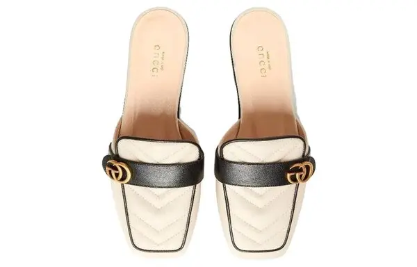 Gucci Double G Slide Sandal - White/black
