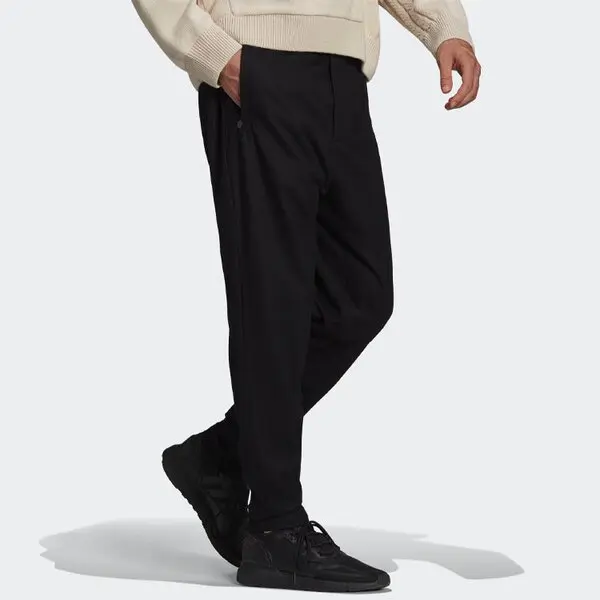 Adidas Originals Solid Color Lacing Black Sports Pants/trousers/joggers - Default Color