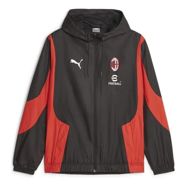 PUMA Ac Milan Pre-match Woven Jacket - Black/red