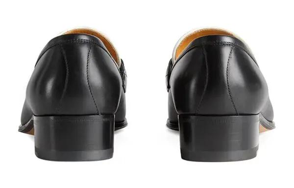 Gucci Loafer With Web And Interlocking G Detail - Black/white