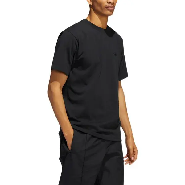 Adidas Originals Back Brand Logo Printing Casual Sports Short Sleeve Couple Style Black - Multi-color