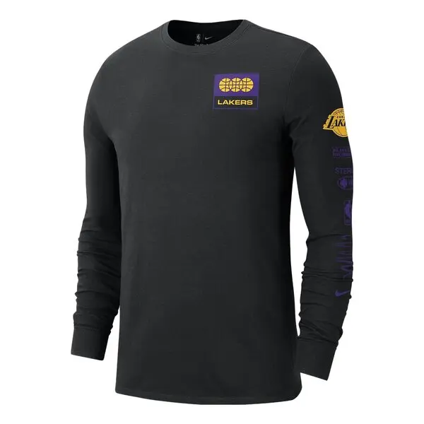 Nike Nba Los Angeles Lakers Long Sleeve T-shirt - Black/multi-color