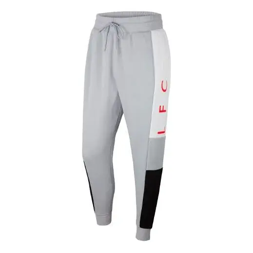 Nike Liverpool Fleece Alphabet Printing Bundle Feet Sports Long Pants Gray - Wolf Gray