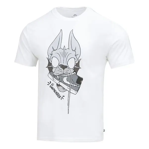 Nike Pattern Printing Short Sleeve White T-shirt - Default Color