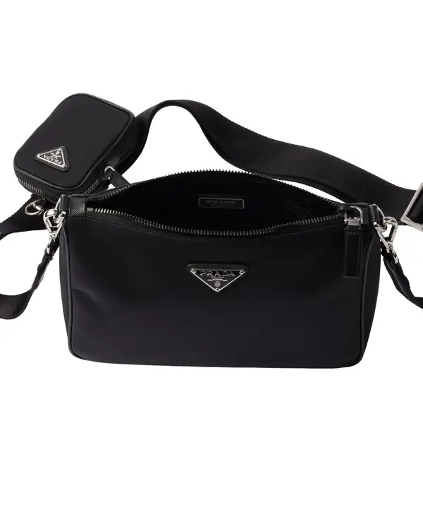 Prada Re-nylon And Saffiano Leather Shoulder Bag
