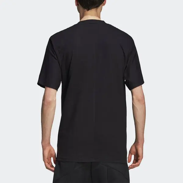 Adidas Originals Athleisure Casual Sports Printing Logo Alphabet Round Neck Short Sleeve - Black