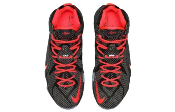 Nike Lebron 12 "court Vision" High Top Basketball Sneakers - Black