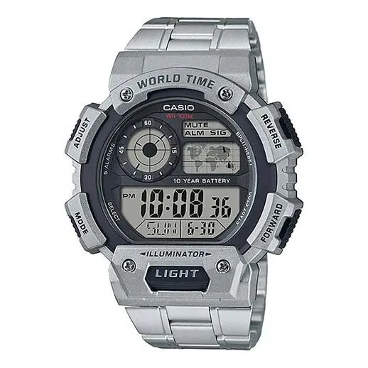 Casio Quartz Digital Watch With Stainless Steel Bracelet - Silverblack