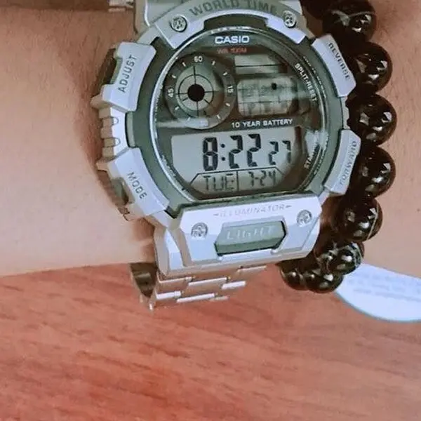 Casio Quartz Digital Watch With Stainless Steel Bracelet