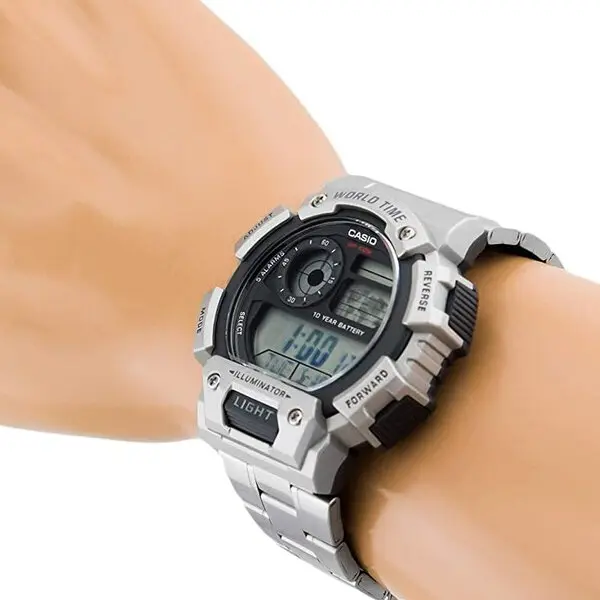 Casio Quartz Digital Watch With Stainless Steel Bracelet