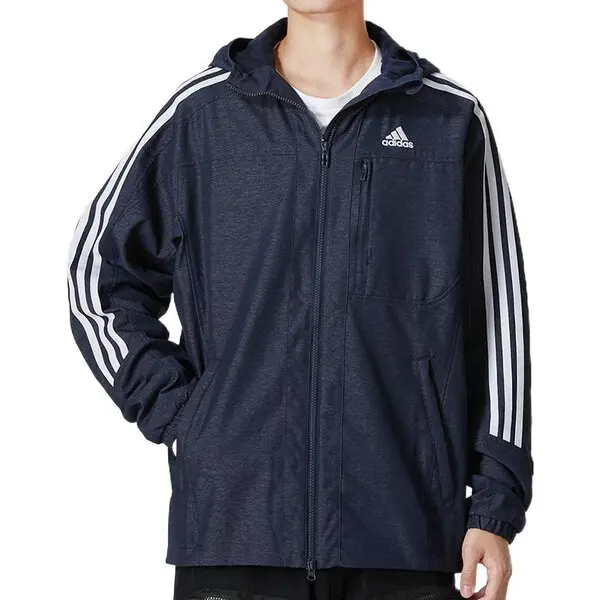 Adidas Classic Logo Printing Zipper Hooded Jacket