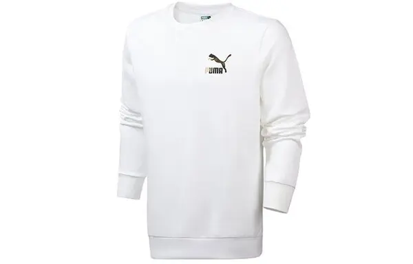 PUMA Camouflage Logo Round Neck Pullover - White