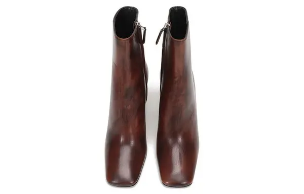 Prada Leather Square Toe Ankle Boots