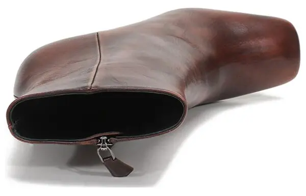 Prada Leather Square Toe Ankle Boots