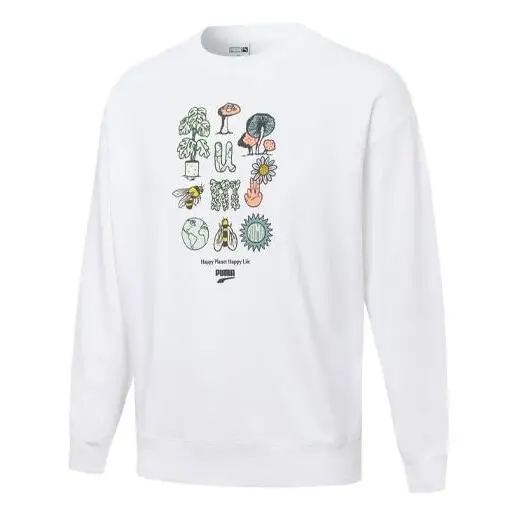 PUMA Downtown Graphic Crew Pullover - White