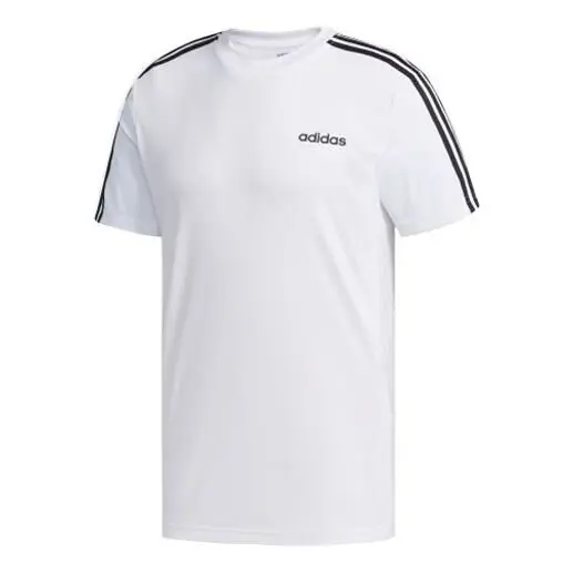 Adidas M D2m 3s Tee Stripe Sports Short Sleeve - White