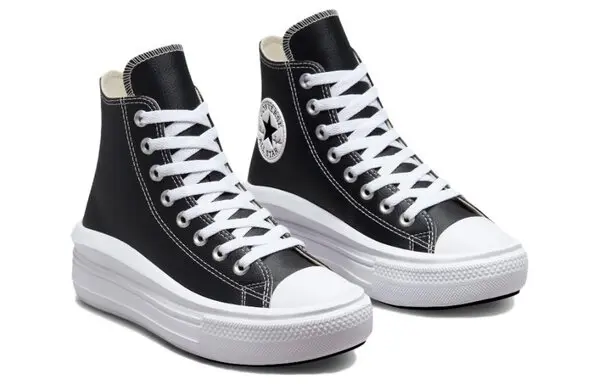 CONVERSE Chuck Taylor All Star Move Platform High Top Leather Sneakers - Black