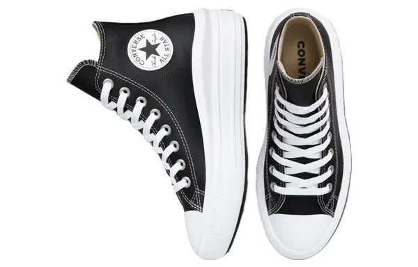 CONVERSE Chuck Taylor All Star Move Platform High Top Leather Sneakers - Black