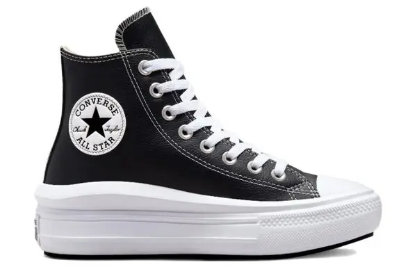CONVERSE Chuck Taylor All Star Move Platform High Top Leather Sneakers - Black