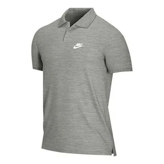 Nike Lapel Short Sleeve Gray Polo Shirt - Grey