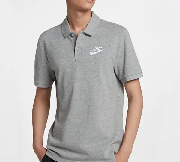 Nike Lapel Short Sleeve Gray Polo Shirt - Grey