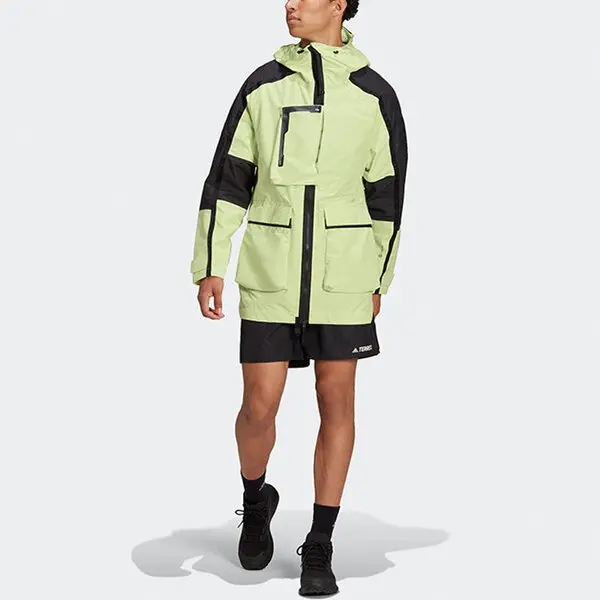Adidas Contrast Color Stitching Hooded Jacket
