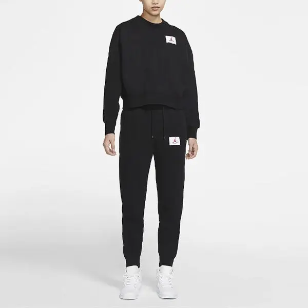 JORDAN Air Flight Short Logo Round Neck Pullover Hoodie