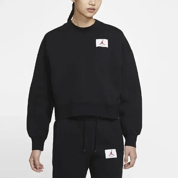 JORDAN Air Flight Short Logo Round Neck Pullover Hoodie