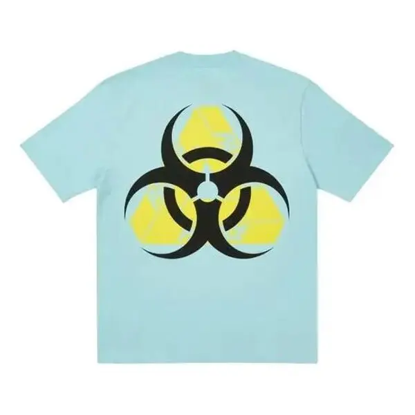 PALACE Bio Hazard Triangle Back Pattern Logo Short Sleeve Tee - Blue