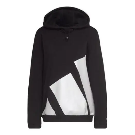 Adidas Colorblock Large Logo Sports Hoodie - Black