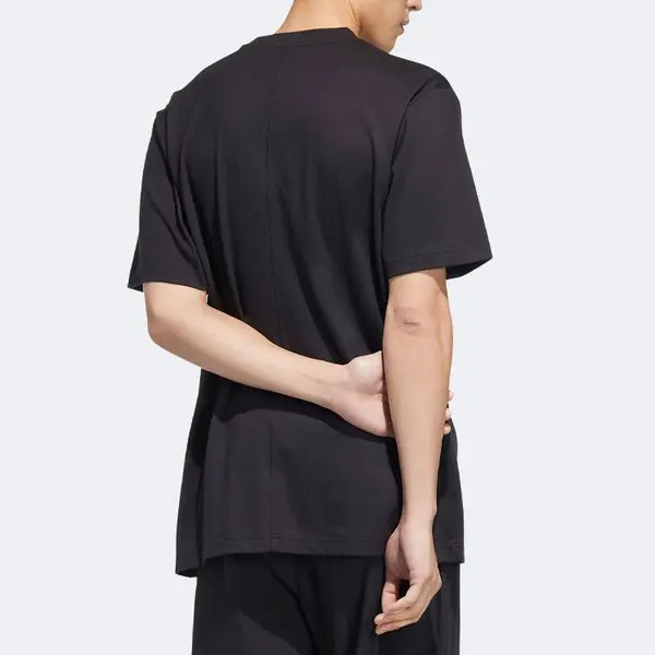Adidas Originals Solid Color Casual Sports Round Neck Pullover Short Sleeve Black