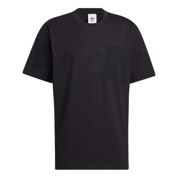 Adidas Originals Solid Color Casual Sports Round Neck Pullover Short Sleeve Black - Default Color